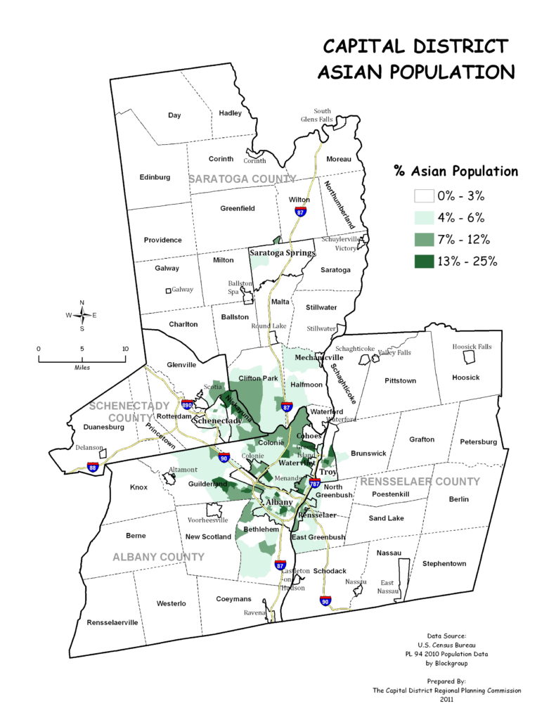 Capital District 2010 Percent Asian Population - CDRPC